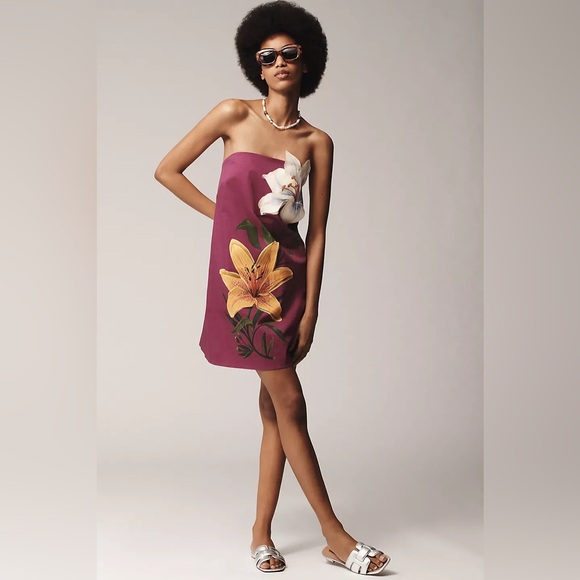 FARM Rio | Dresses | Farm Rio X Anthropologie Strapless 3d Floral Mini ...